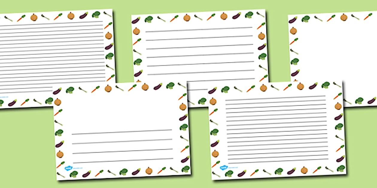 Editable Vegetable Page Borders Landscape (teacher made)