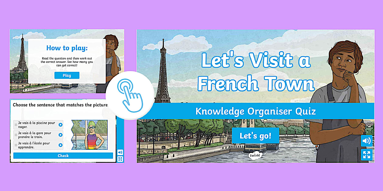 👉 French: Let's Visit a French Town: Year 6: Interactive Quiz
