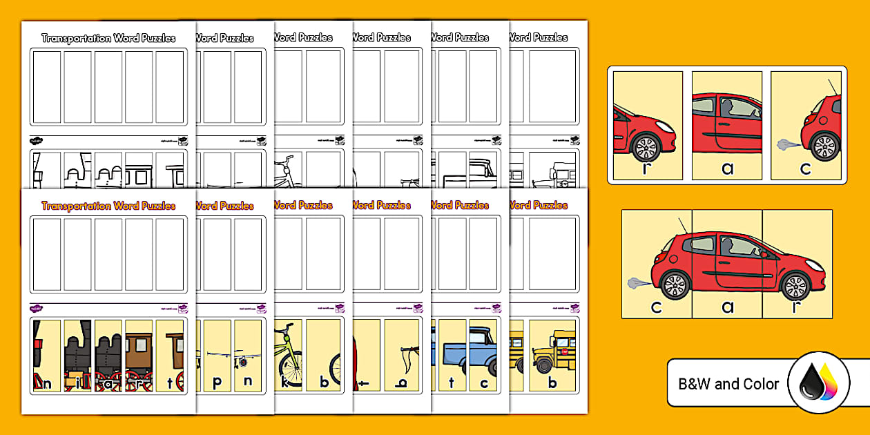 Transportation Word Puzzles (Teacher-Made) - Twinkl