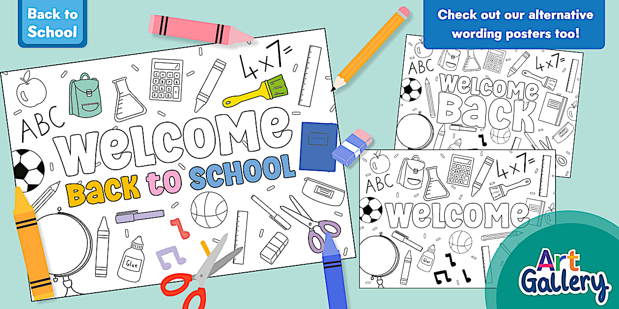 Welcome Back to School Colouring Page Poster | Twinkl