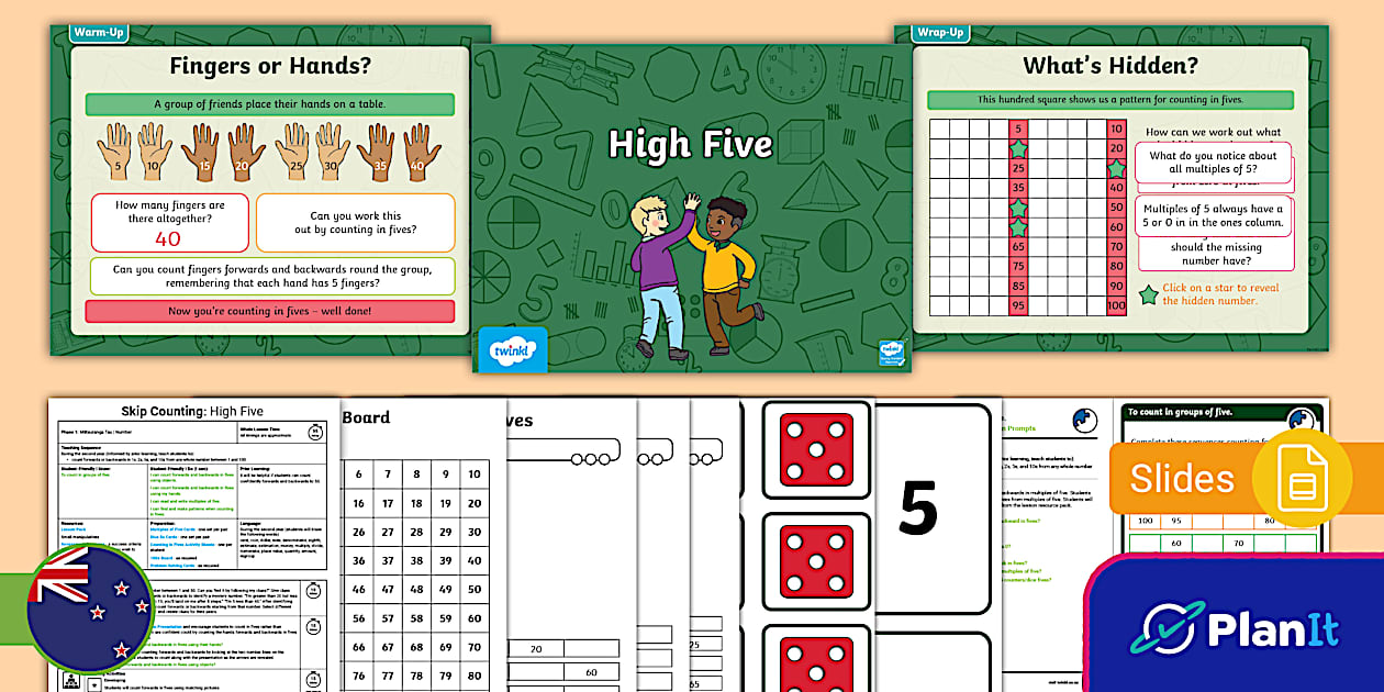 Number Structure: Skip Counting in 5s (High Five) Lesson 2
