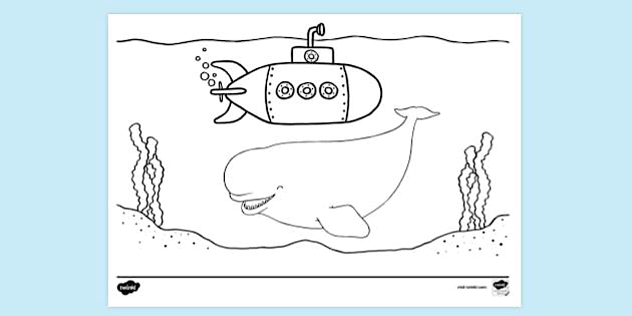 Whale in Sea Colouring | Colouring Sheets (teacher made)