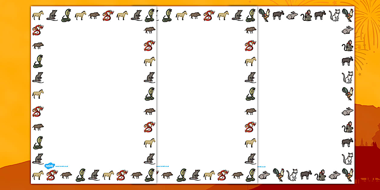 Chinese New Year Page Borders (teacher made) - Twinkl
