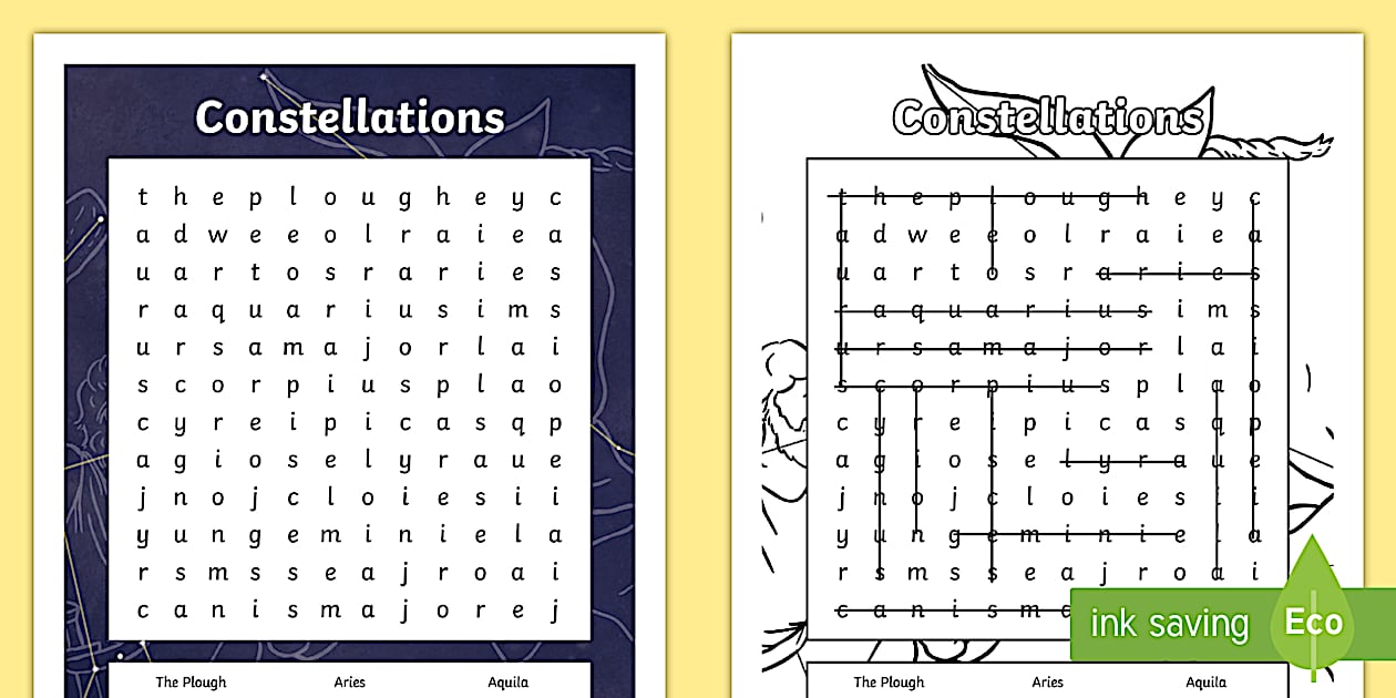 Constellations Word Search (teacher made) - Twinkl