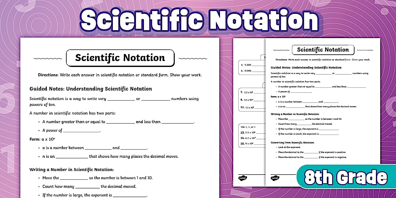 Math Basic Skills Scientific Notation Practice Worksheet