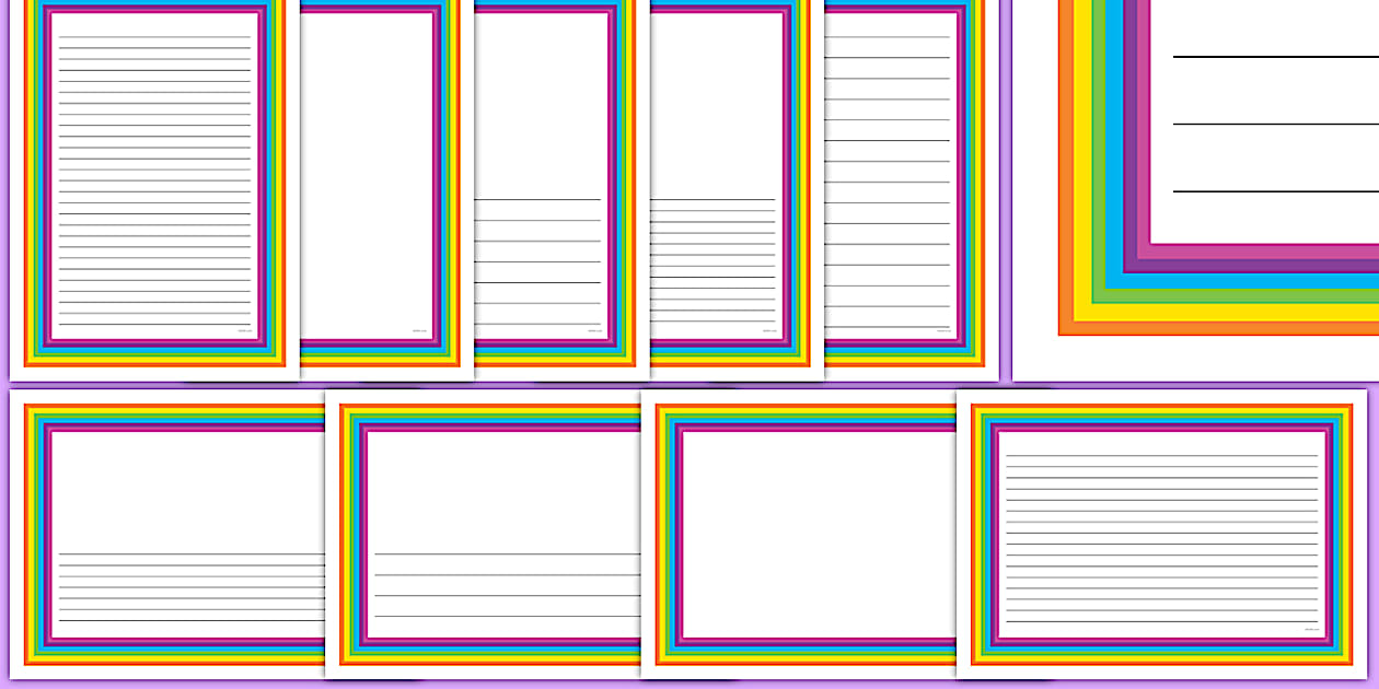 Editable Rainbow Borders (teacher made) - Twinkl