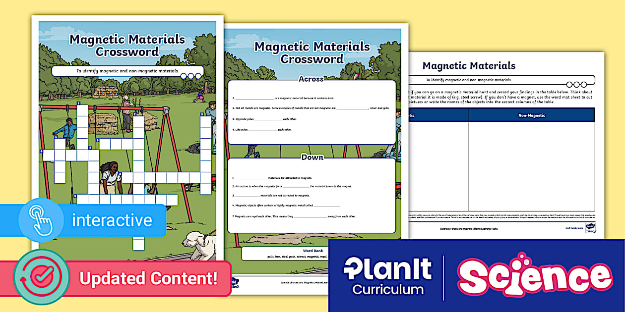 Science: Forces and Magnets: Year 3 Home Learning Tasks