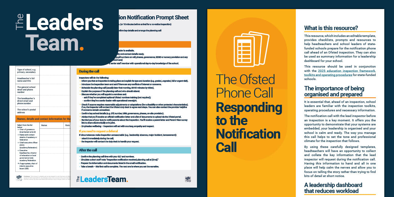 Ofsted Phone Call Templates