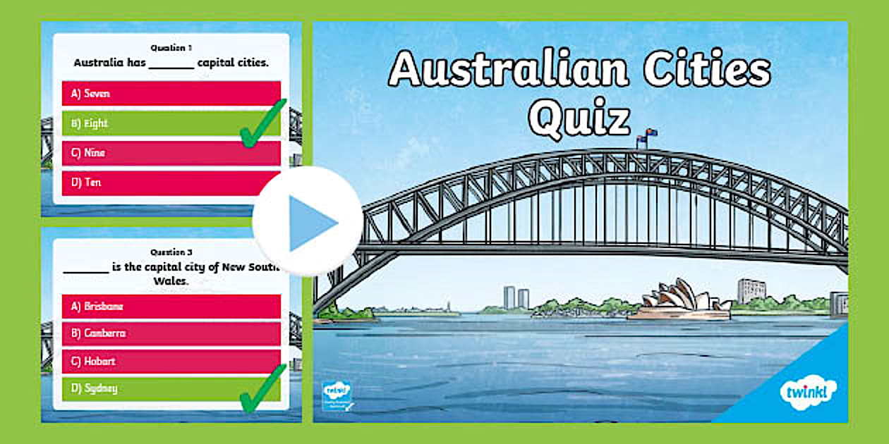 Australian Cities Quiz | Year 3 | HASS | Teaching Resources