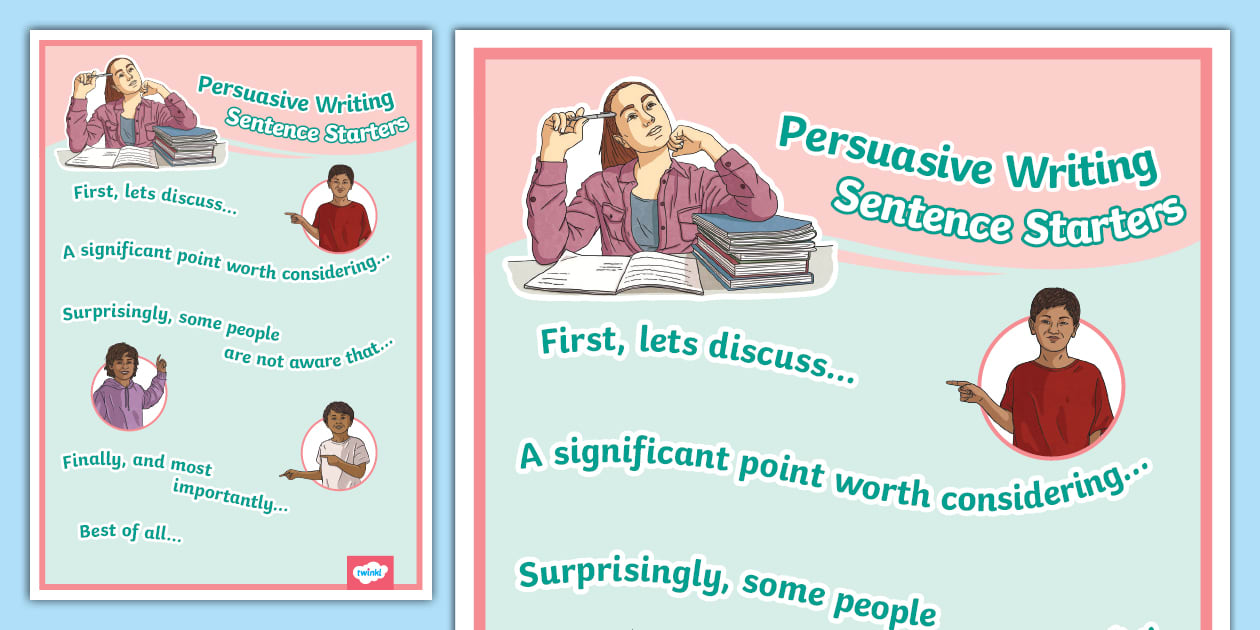 Persuasive Writing Sentence Starters Display Poster - Twinkl