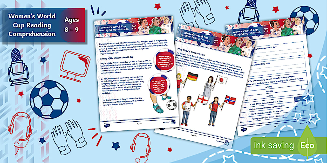 Women's World Cup Reading Comprehension (Ages 8 - 9)