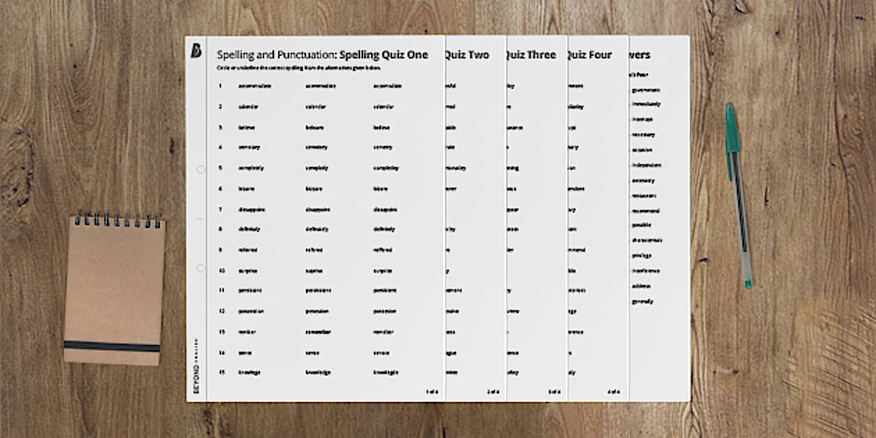 Spelling Test for Year 7-9 | Beyond English (Teacher-Made)