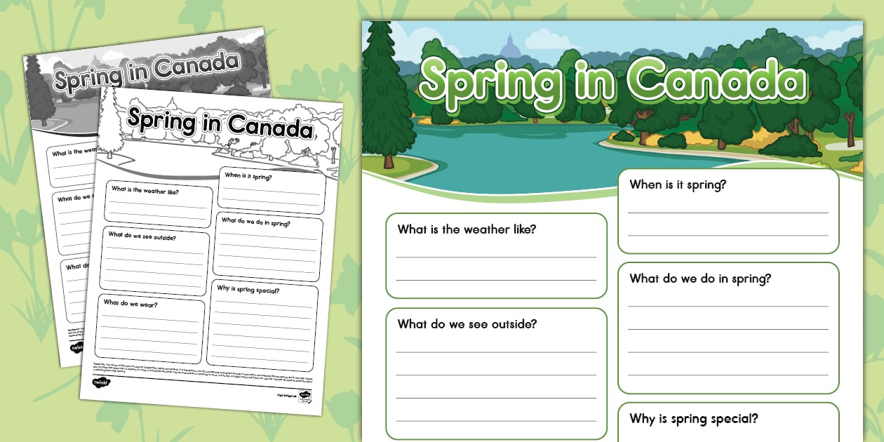 * NEW * Spring in Canada Fact File Template (teacher made)