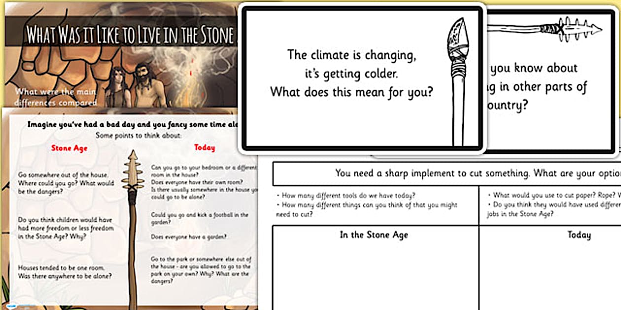 Stone Age Challenge Cards Activity Pack (teacher made)