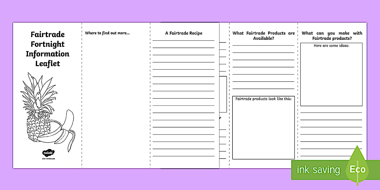 Editable Fairtrade Fortnight Information Leaflet Writing Template