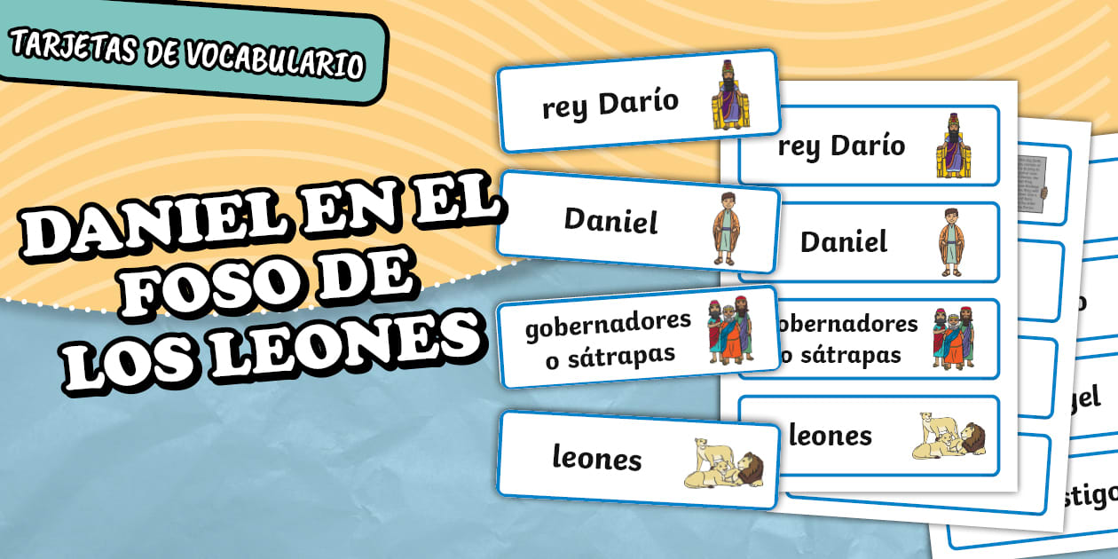 Tarjetas de vocabulario: Daniel en el foso de los leones