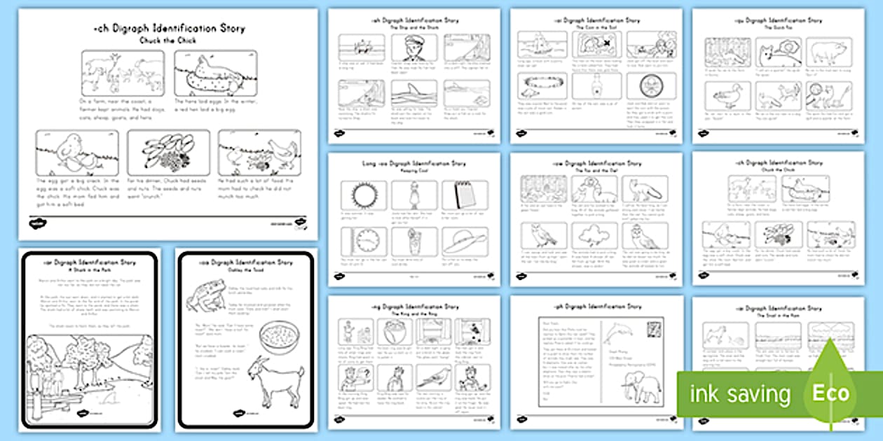 Digraphs Identification Story Pack for K-2nd Grade - Twinkl