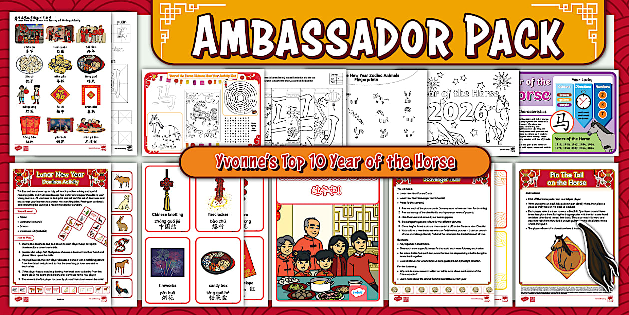 Ambassador Pack Yvonne's Top 10 Year of the Horse Resource Pack