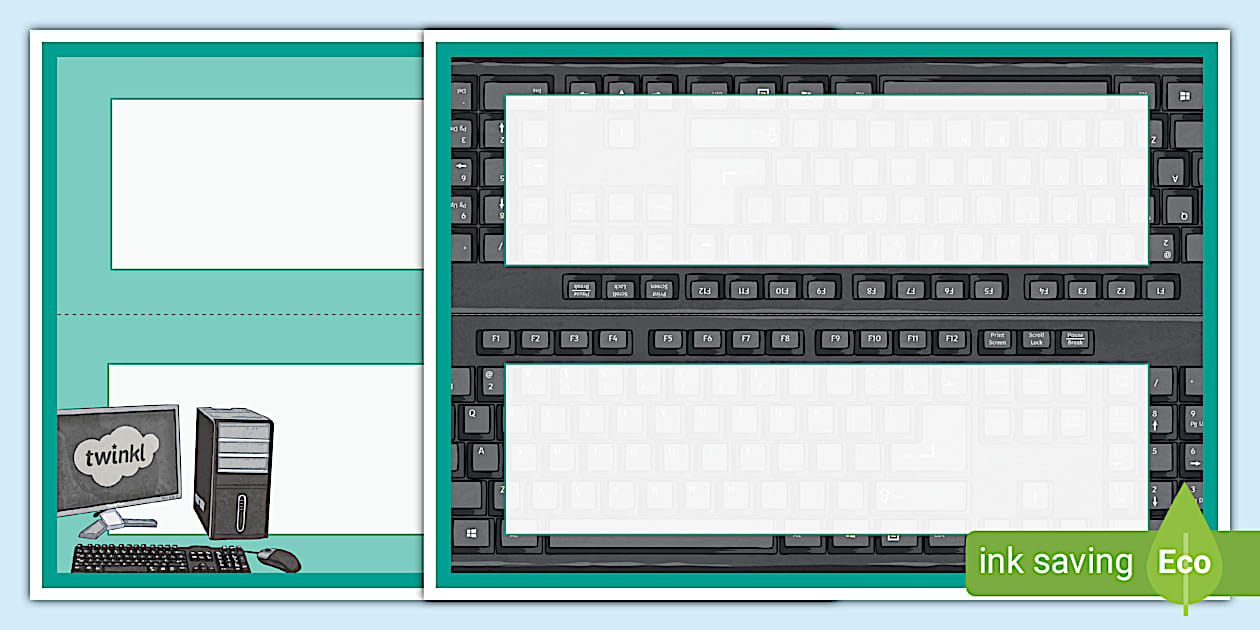 Editable Fold Over Computer Area Signs - Twinkl