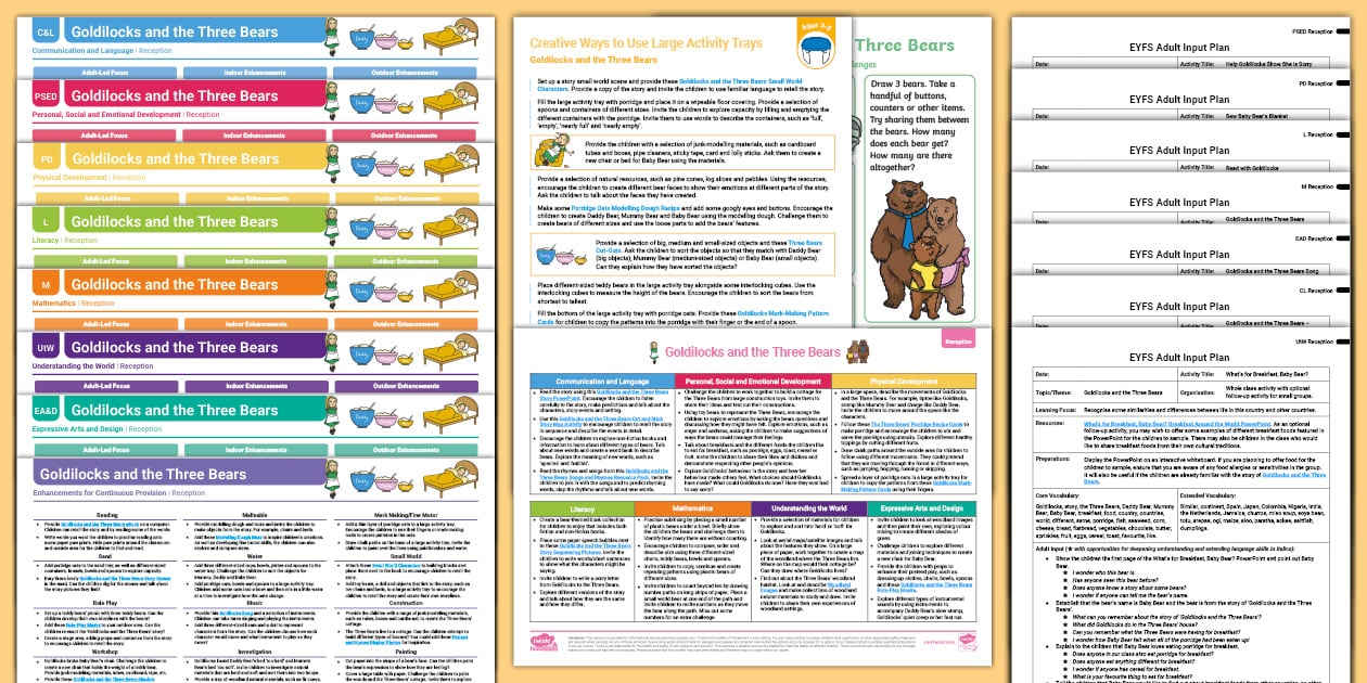 EYFS Reception Goldilocks & the 3 Bears Bumper Planning Pack
