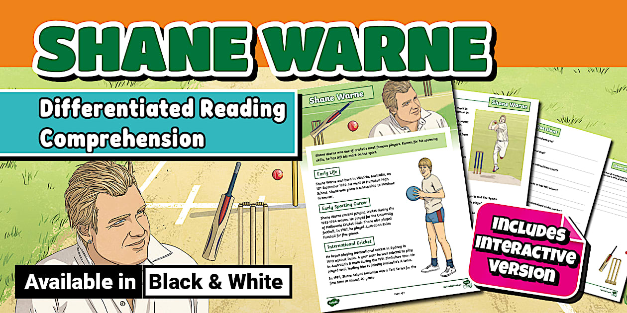 Shane Warne Differentiated Reading Comprehension - Year 6
