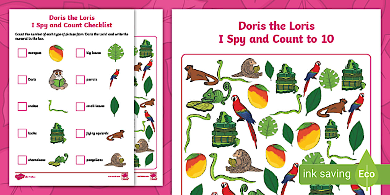 👉 Doris the Loris I Spy and Count Activity to 10 - Twinkl