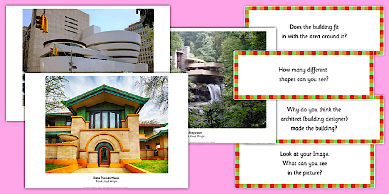 Frank Lloyd Wright Photopack and Prompt Questions - Twinkl