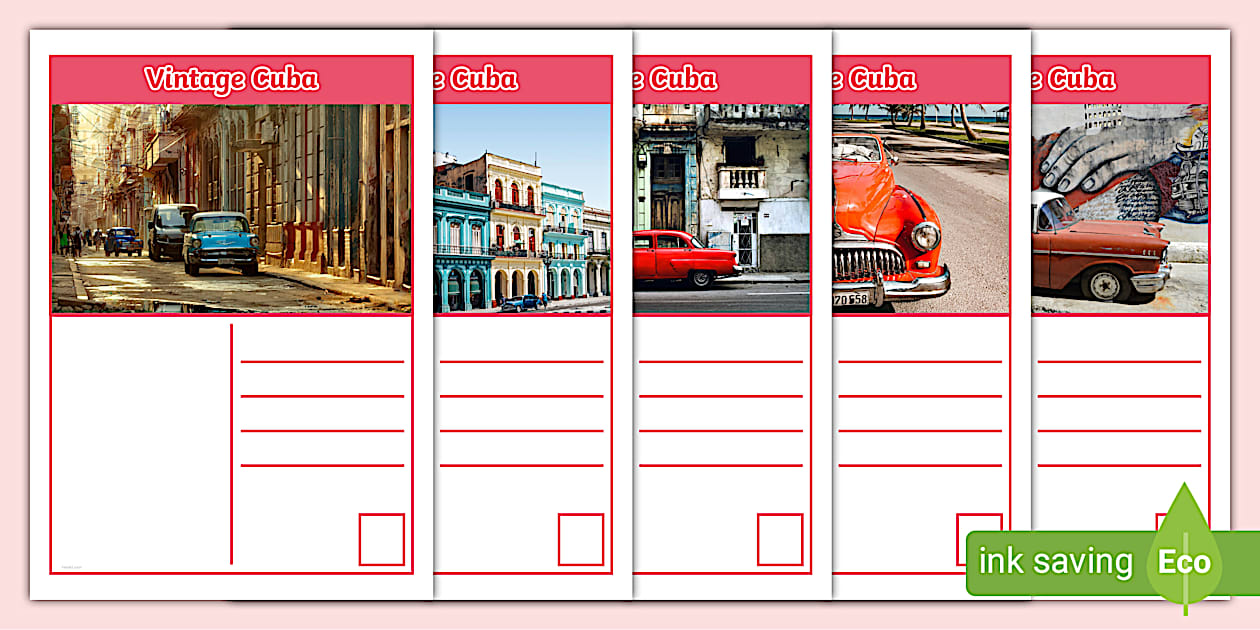 Vintage Cuba Postcards (teacher made) - Twinkl