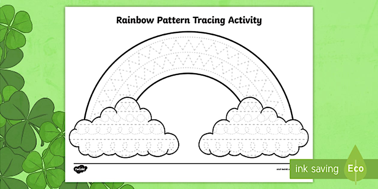 Rainbow Pattern Tracing Activity (Teacher-Made) - Twinkl