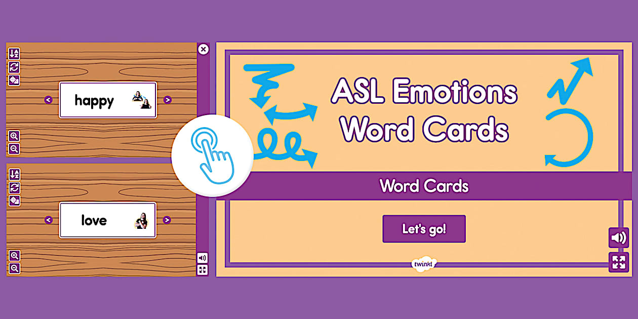 ASL Emotions Interactive Word Cards (Twinkl Go) - Twinkl