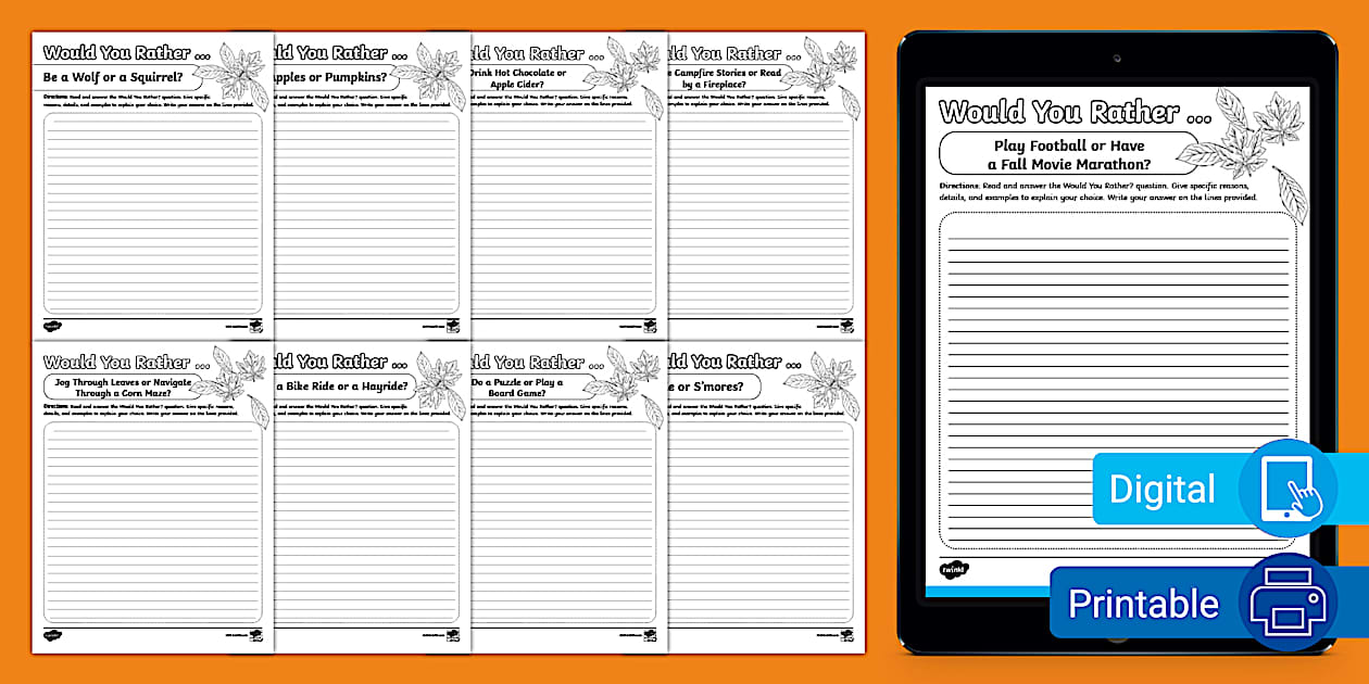 Would You Rather Prompts Pack | Resource | Twinkl USA