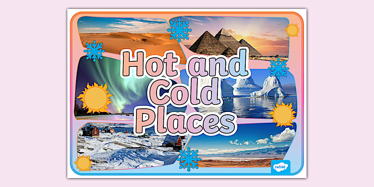 Hot and Cold Places Photo Display Poster - Twinkl