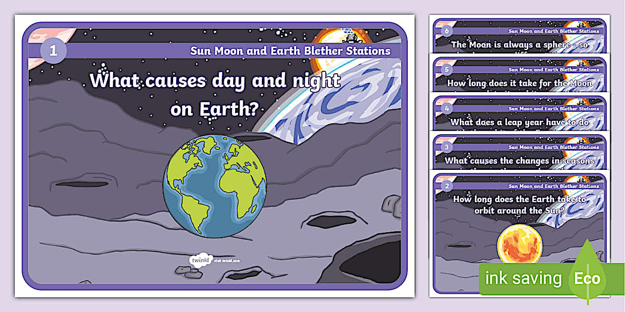 Space: Sun, Moon and Earth Blether Stations - Twinkl