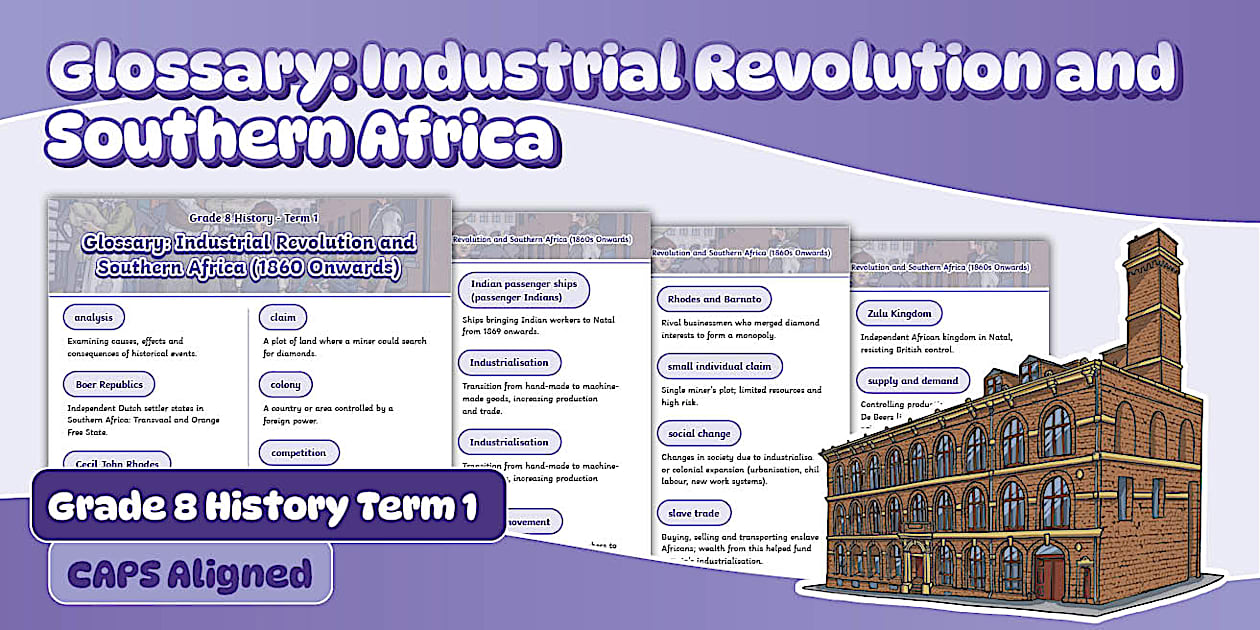 Grade 8 - History - Industrial Revolution and Southern Africa (1860s ...