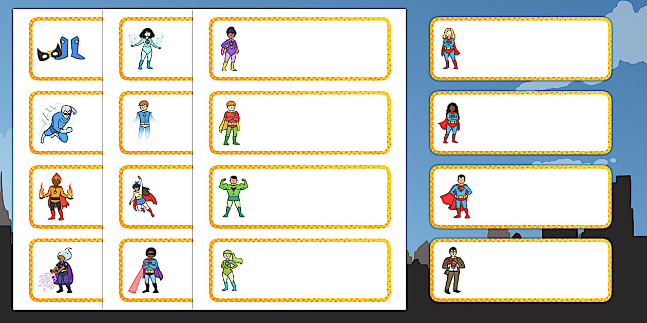 Superhero Themed Cubby Labels (teacher made) - Twinkl