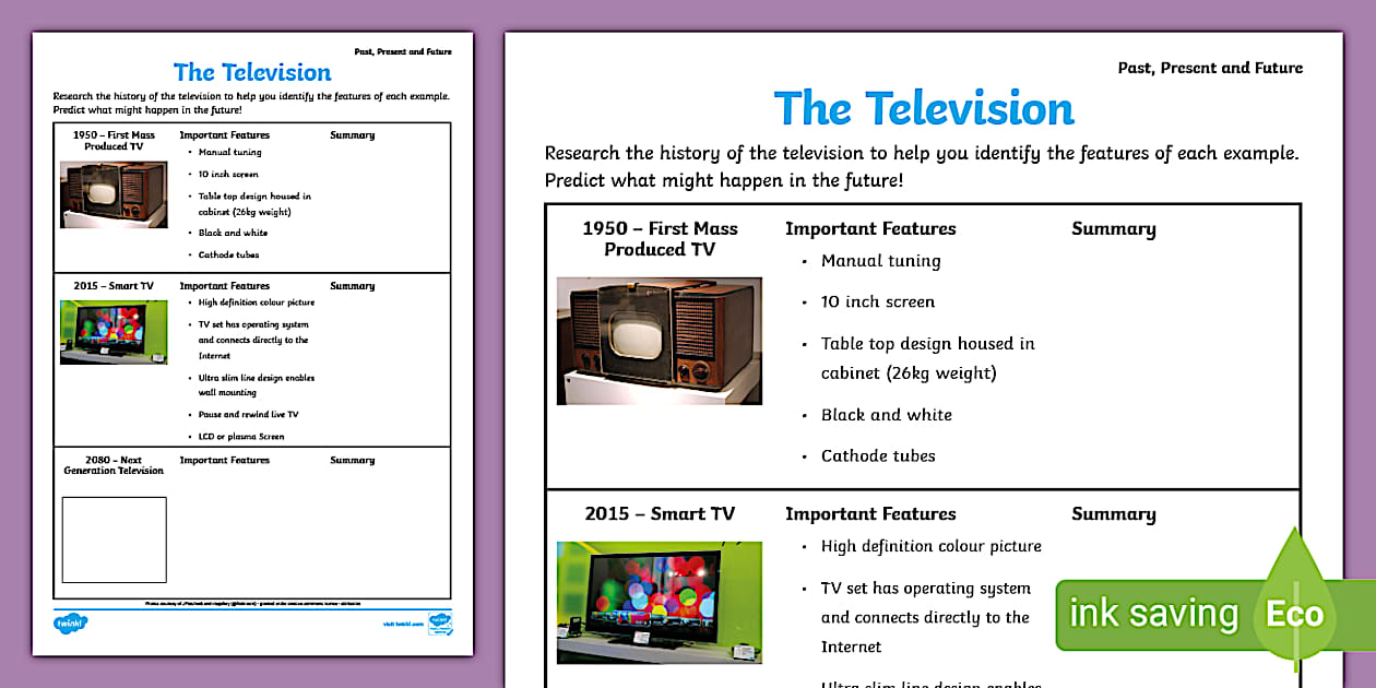 The History of TV | KS1 | Television: Past, Present, Future