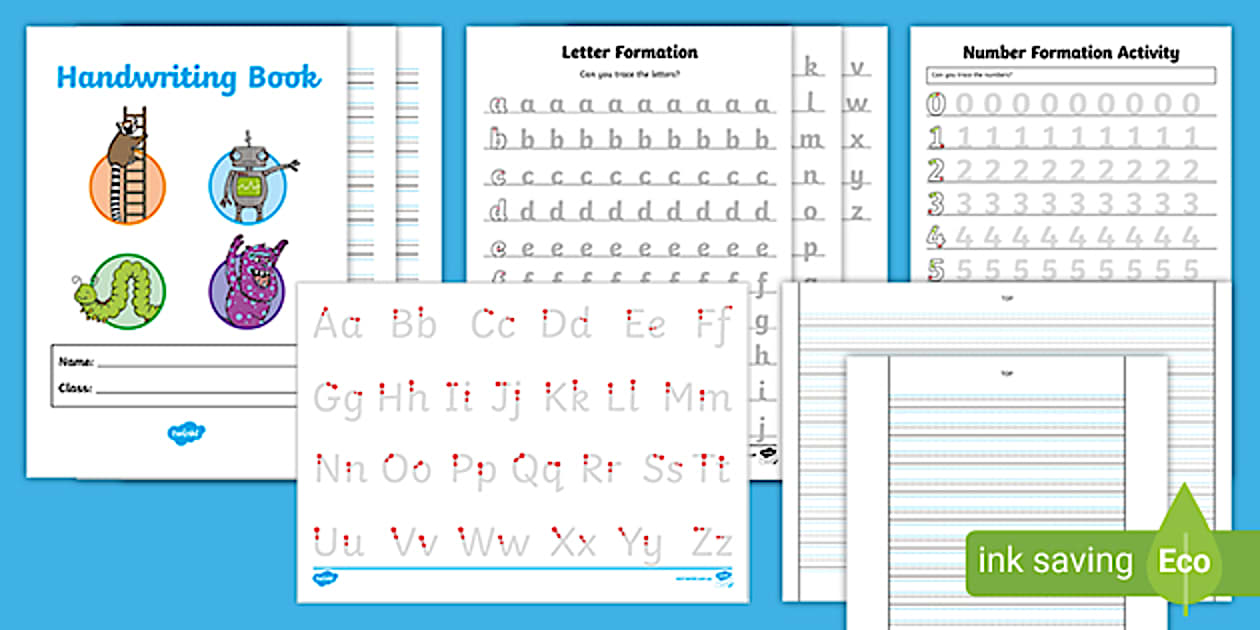 Letter and Number Formation Worksheets – Handwriting