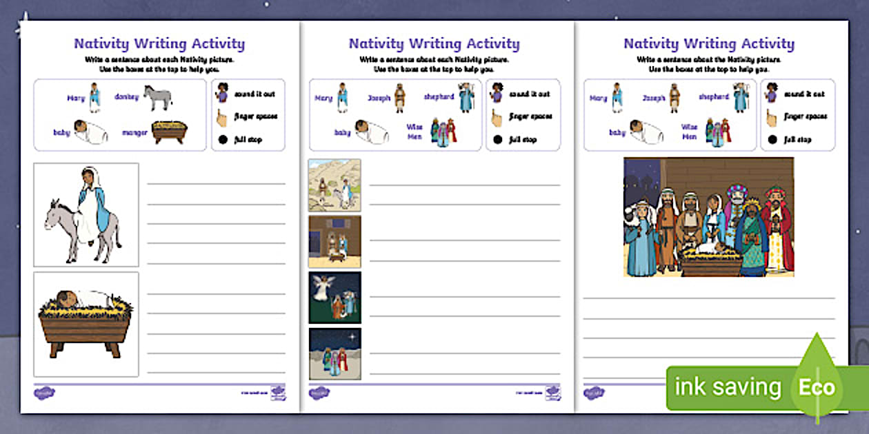 Editable Nativity Early Writing Activities (teacher made)