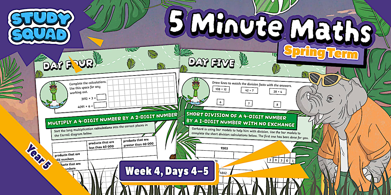 👉 Study Squad 5 Minute Maths - Year 5 Spring - Week 4 Days 4-5