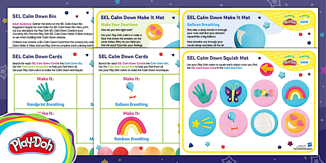 FREE! - Play-Doh: SEL Calm Down Bin (teacher made) - Twinkl