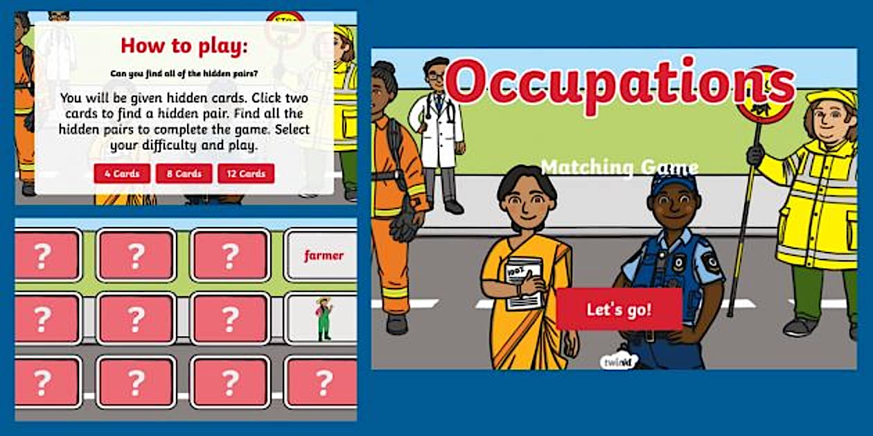 Occupations Matching Game｜互動遊戲｜小三適用