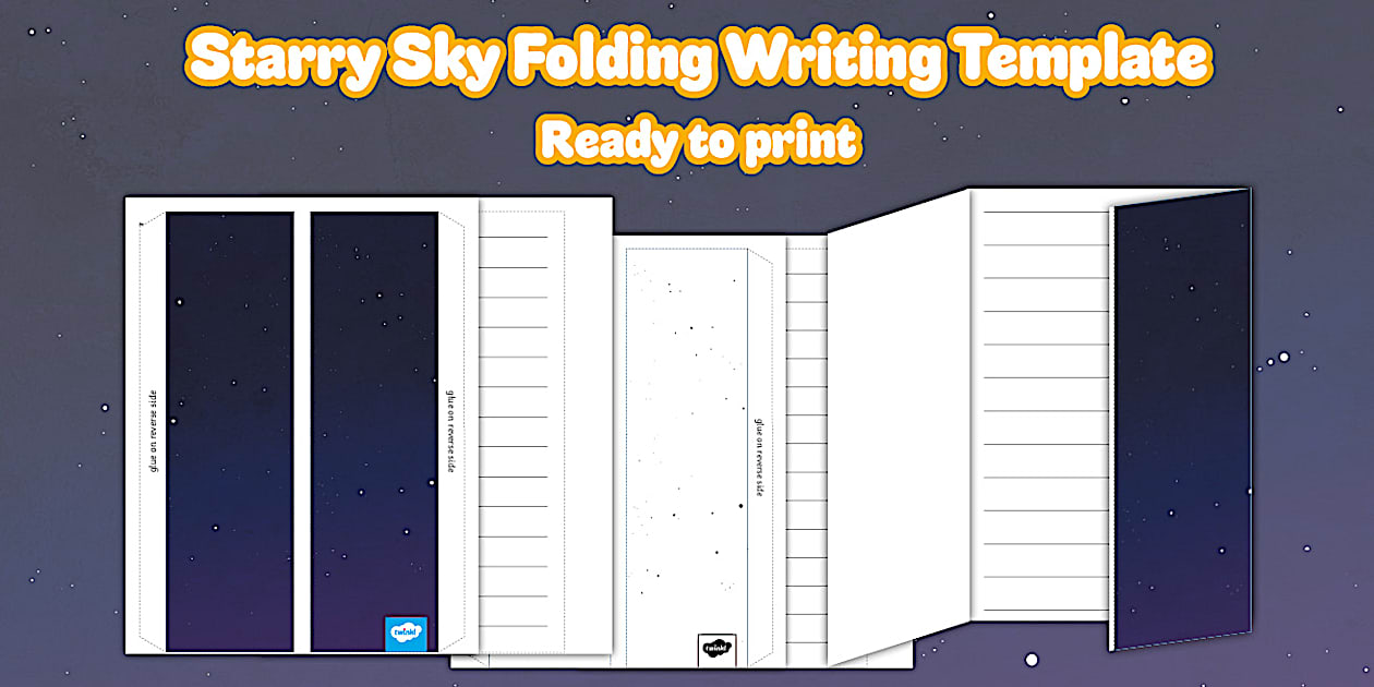 Starry Sky Folding Writing Template