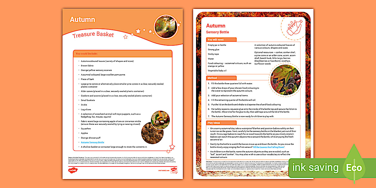 Autumn Treasure Basket Ideas (teacher made) - Twinkl