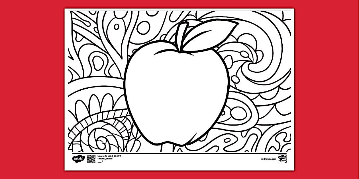 Apple Mindfulness Colouring Page