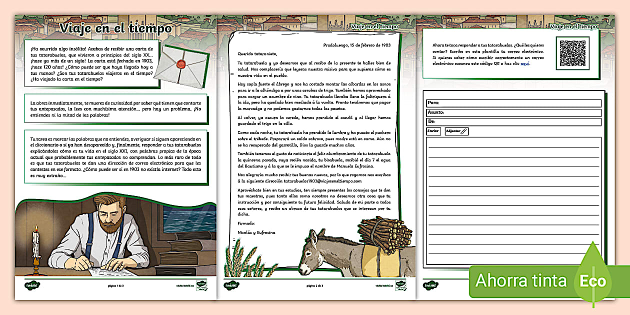 Ficha de actividad: Viaje en el tiempo (teacher made)