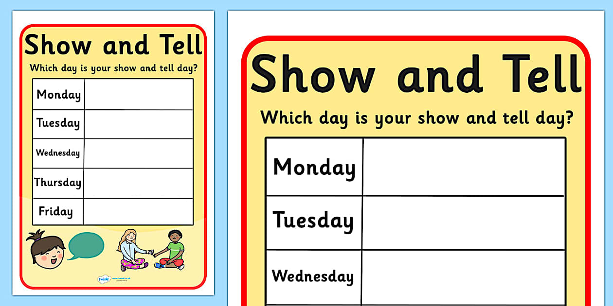 👉 Show and Tell Editable Display Poster (teacher made)
