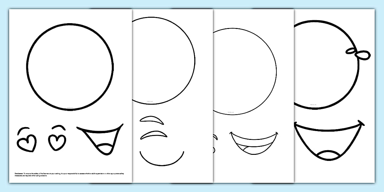 Emoticon Template Activity Sheet (teacher made) - Twinkl
