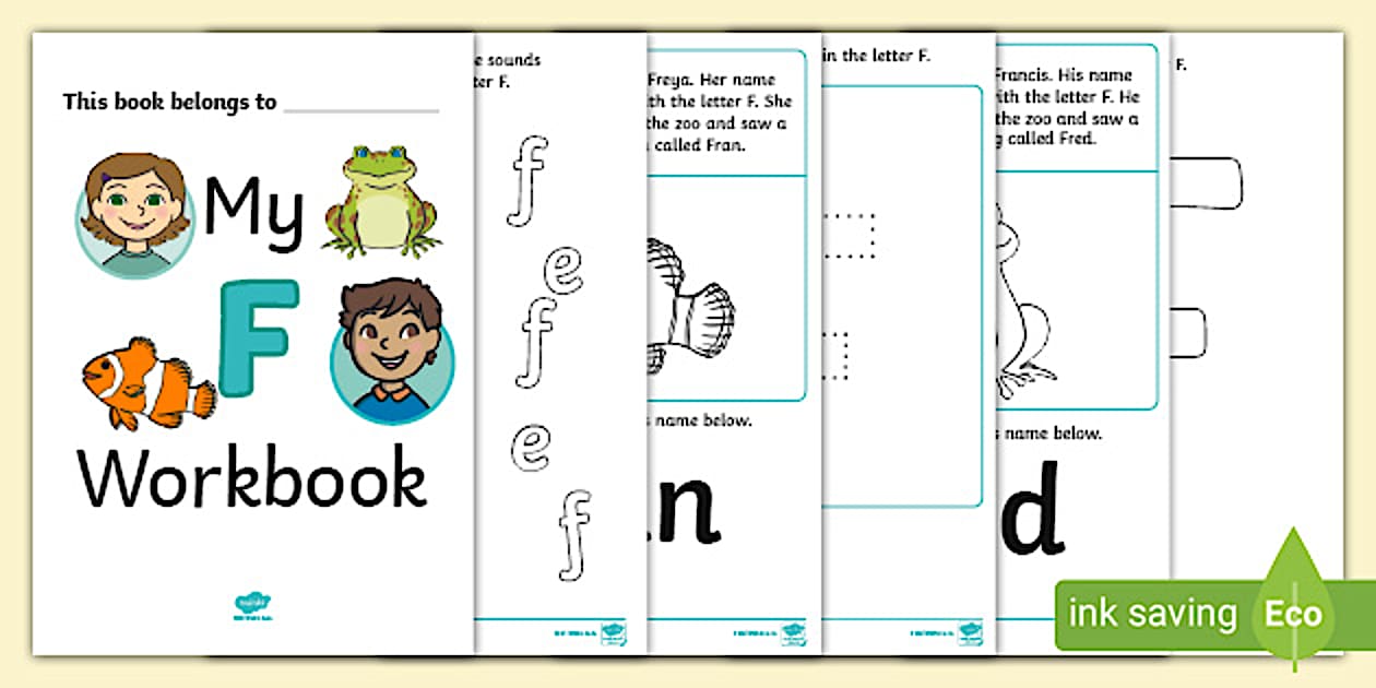 My Workbook F uppercase (teacher made) - Twinkl