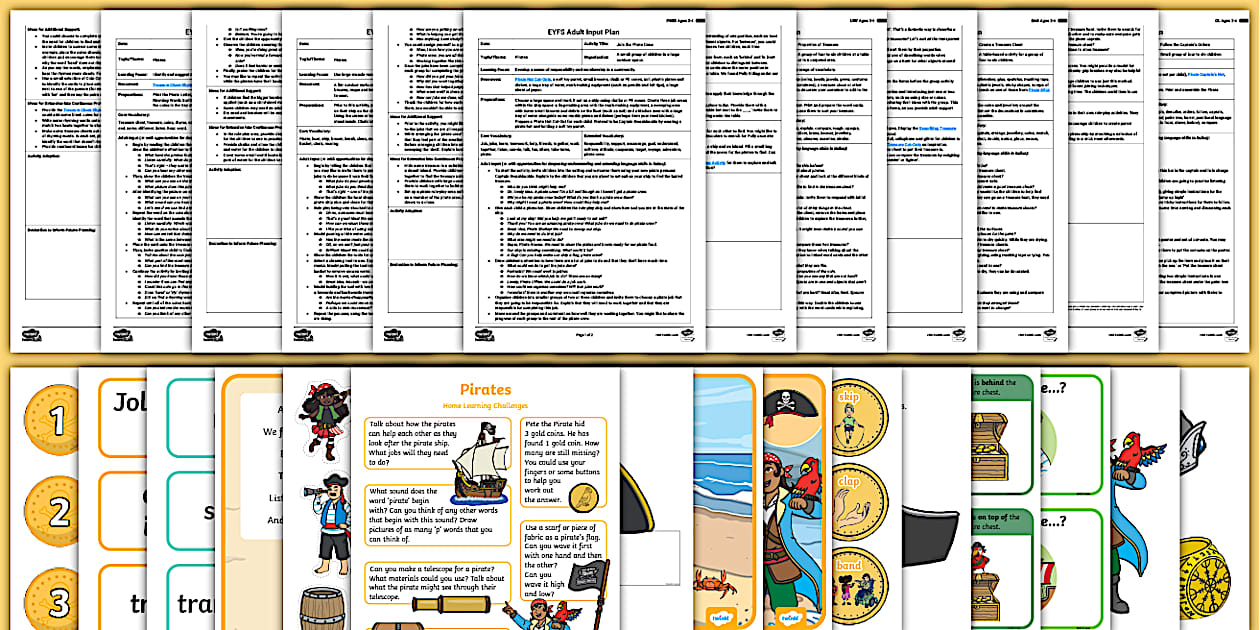 EYFS Pirates Adult Input Planning & Resource Pack (Ages 3-4)