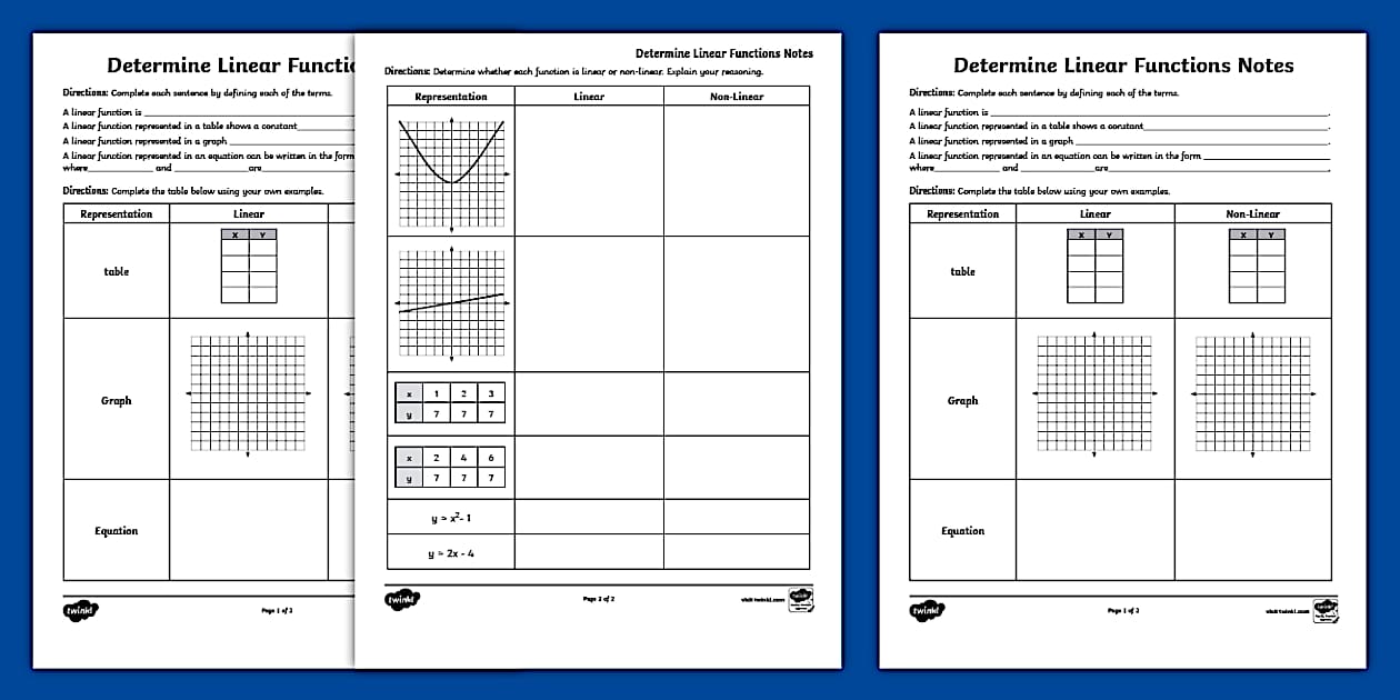 Eighth Grade Determine Linear Functions Notes (teacher made) Eighth Grade Determine Linear Functions Notes (teacher made)